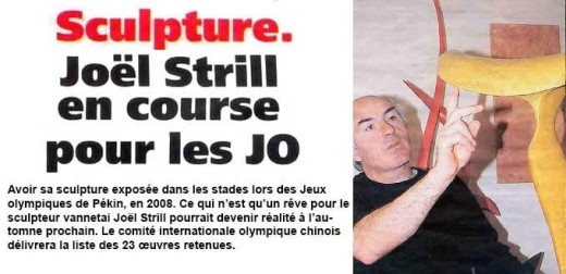 Pékin-2008, Sculpture Joël Strill en course pour les JO de Pékin-2008